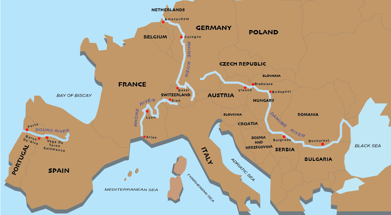 Rhine River Map Europe